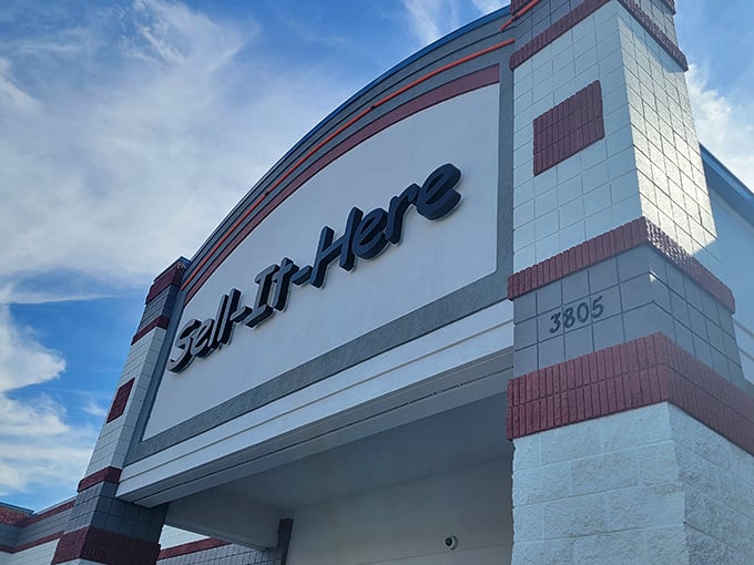 Sell It Here's brick building exterior has that timeless charm that promises quality finds and community spirit inside every aisle.