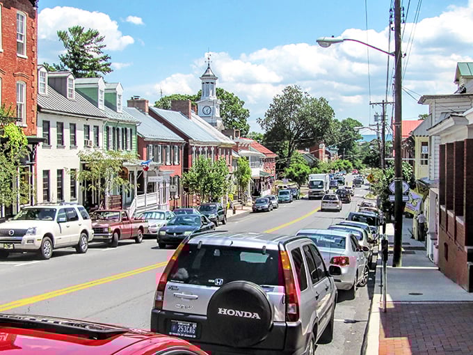 Shepherdstown's main street is where colonial charm meets college town energy. The kind of place where even the buildings seem to be having a good time.