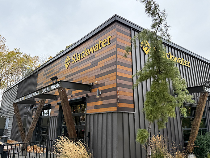 Modern meets mountain comfort - this sleek spot proves great pizza comes in all architectural styles.