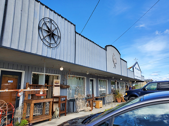 Metal stars and weathered wood welcome shoppers to this coastal gem – part store, part adventure, all character.