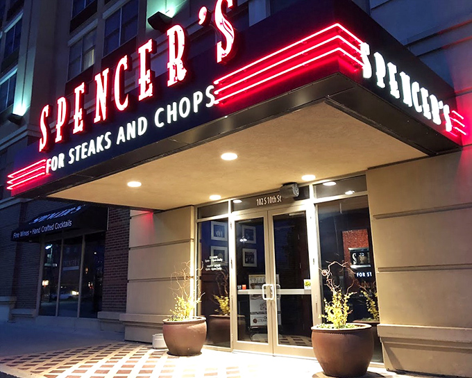 That classic neon glow promises the kind of steakhouse experience legends are made of.