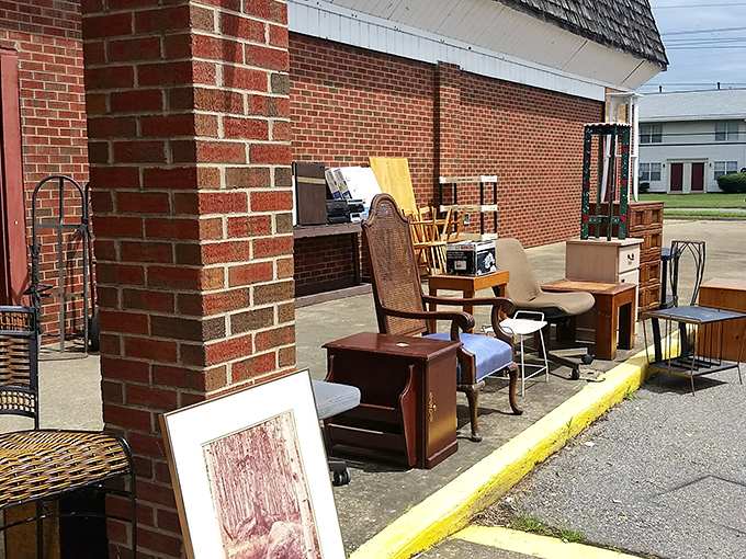 Outside Supreme Flea Market, yesterday's furniture awaits its second act in someone's carefully curated home.
