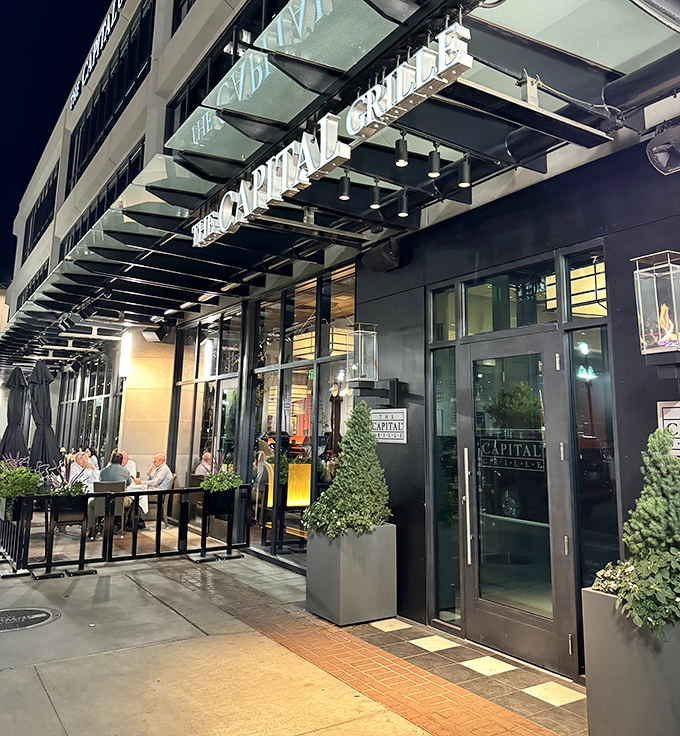 Night falls and The Capital Grille glows with promise. Where steak dreams and expense accounts come together beautifully.