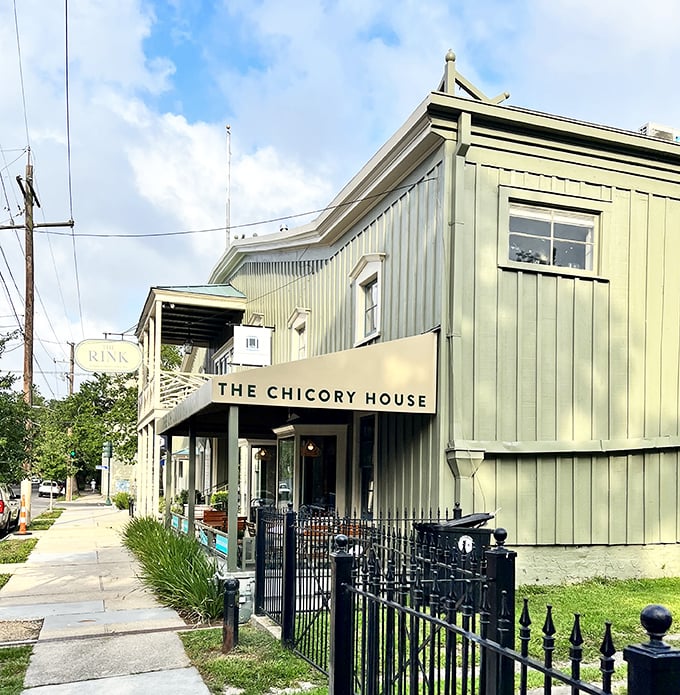 Some buildings just have that welcoming porch energy that makes you want to stay awhile.