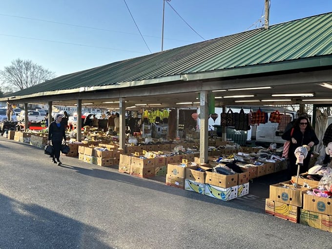 Shoppers browse under the simple green roof at this legendary market. The Woodstock of Amish markets&mdash;minus the mud, plus amazing pretzels.