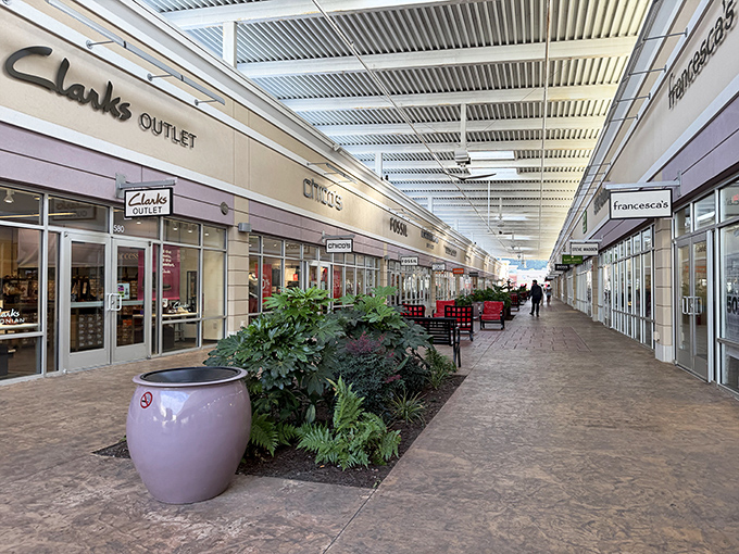 Inside this shopping haven, stores line up like old friends at a reunion, each one holding memories waiting to be made.