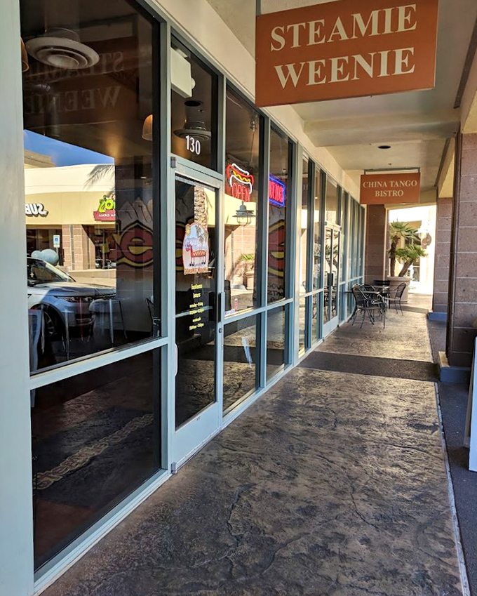 Shopping center sophistication meets old-school hot dog comfort in Henderson's steaming success story.