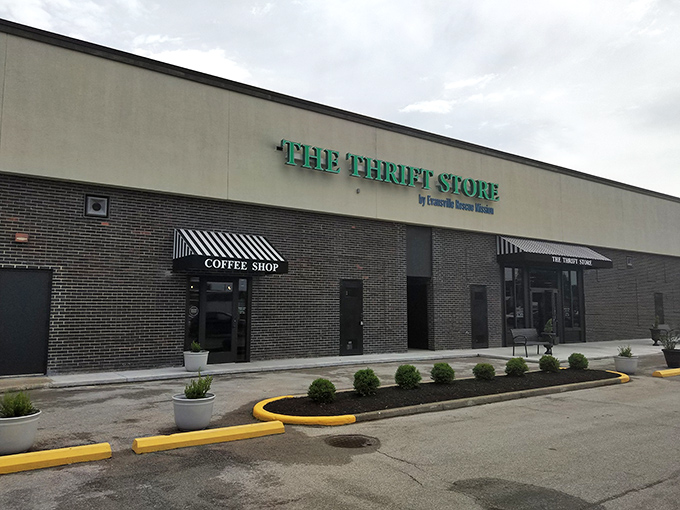 Professional signage and clean lines suggest this isn't your grandmother's dusty church basement sale anymore. 