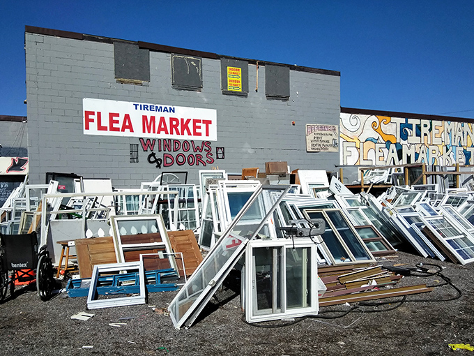 Windows to opportunity! Tireman's salvage section is a DIY renovator's dream where architectural treasures await new homes.