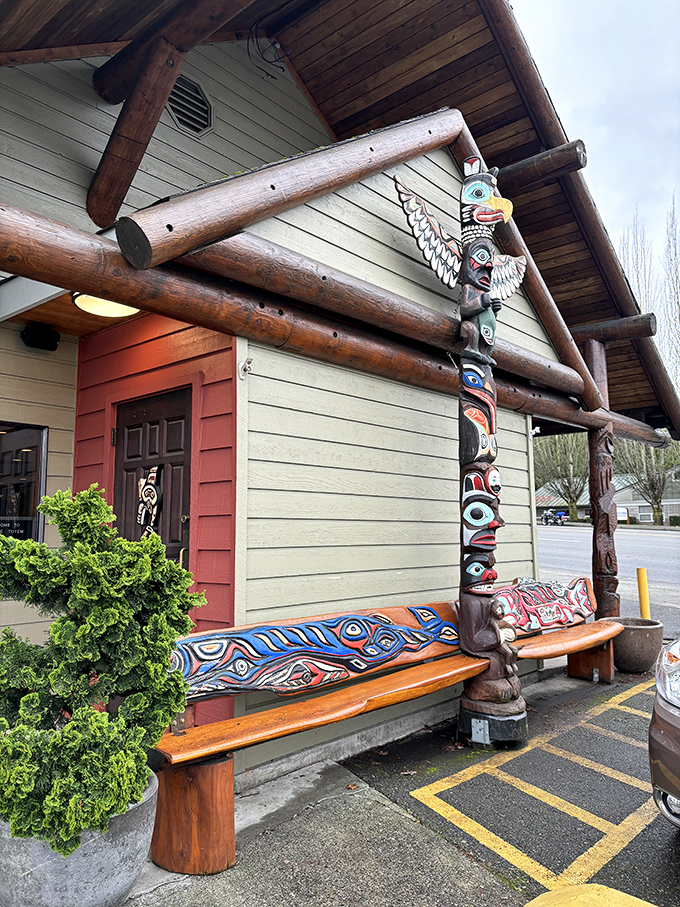 That totem pole isn't just decoration &ndash; it's signaling to your stomach that extraordinary pancakes await inside.