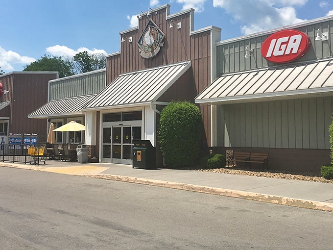IGA might be the only grocery store where shopping feels like stepping into a Norman Rockwell painting. The wooden facade welcomes locals and curious visitors alike.