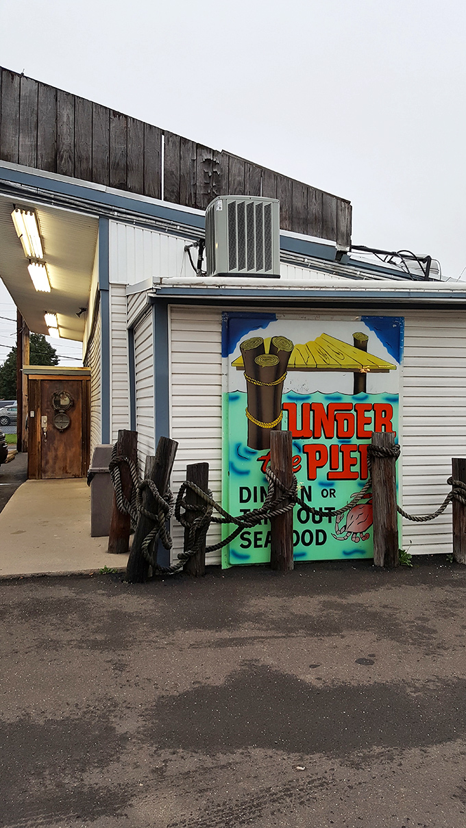 Under the Pier: Simple white siding with a colorful mural says everything you need to know&mdash;this place focuses on seafood, not fancy frills.