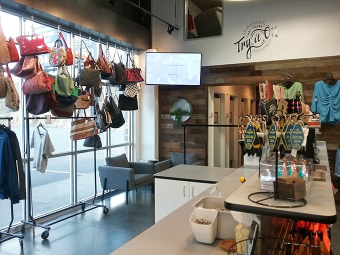 The sleek, organized displays at Uptown Cheapskate make treasure hunting feel like a high-end shopping experience.