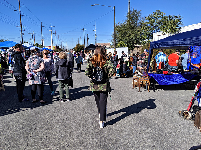 Shade trees and white tents create the perfect summer shopping experience. The Urban Flea Market brings bargain hunting to downtown SLC.