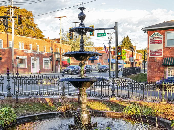Ware's downtown fountain creates a peaceful centerpiece for community gatherings and quiet moments.