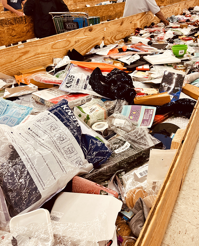 Dig deep enough and you might find anything from kitchen gadgets to beauty products. Each bin is like a retail archaeological dig where patience pays dividends.