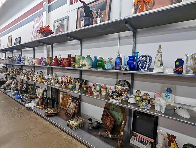 Porcelain stories waiting to be adopted. Each vase, figurine, and frame holds the whispered tales of dinner parties and living rooms past.