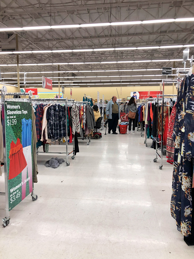 Aisles lined with color-coded racks guide treasure hunters through a thrifter&rsquo;s paradise&mdash;where $1.99 finds might just become your new favorites.