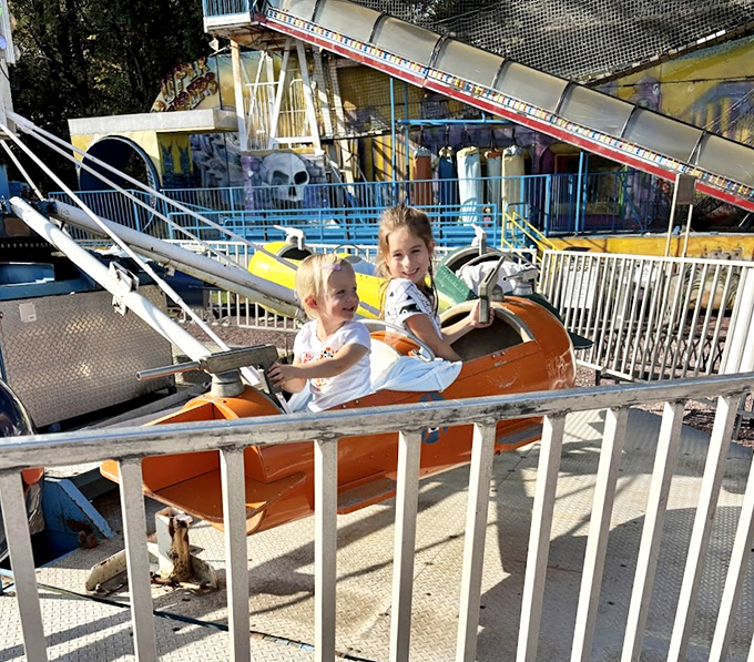 Not just a store but an amusement park too! These young riders discovering that Country Junction defines "one-stop shopping" in the most literal sense.