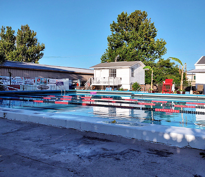 Community pools where families actually swim instead of just photographing them for social media bragging rights.