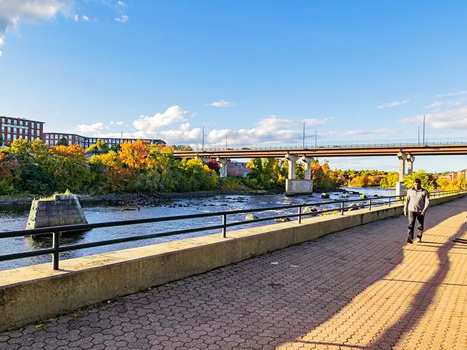 Riverside walking paths invite leisurely strolls where the only rush is the water flowing by. Perfect for contemplating life or what's for dinner.
