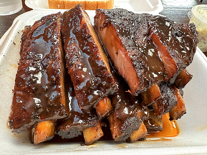 These ribs aren't just falling off the bone&mdash;they're practically jumping into your mouth. That glaze is what dreams are made of.
