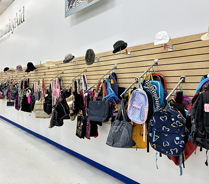 Handbag heaven! A wall of possibilities where designer lookalikes mingle with vintage classics. Carrie Bradshaw would spend hours here without spending her rent money.