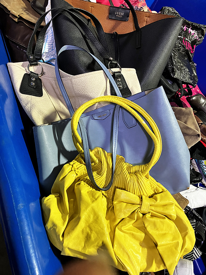 Handbag heaven! That sunshine-yellow purse is practically screaming "Summer adventures!" while its leather neighbors whisper "Professional reliability."