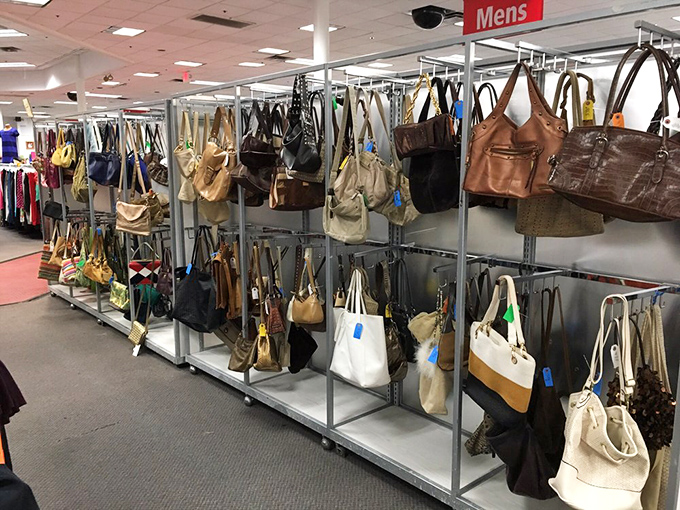 Handbag heaven! More purses than a celebrity's closet, each one with its own story and ready for a second act in someone's wardrobe.