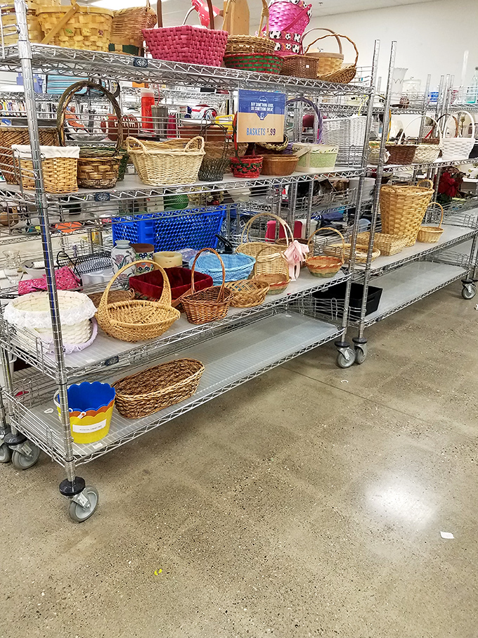 Basket paradise awaits crafty shoppers. Who knew wicker could inspire such excitement? Your grandmother's picnic basket might be hiding here.