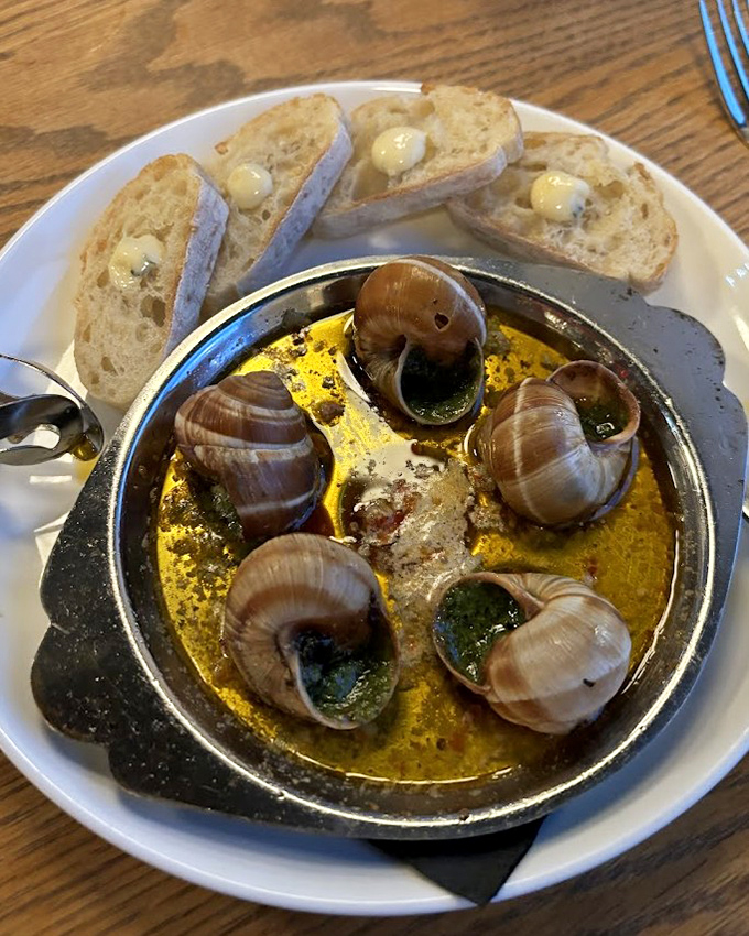 These aren't your garden-variety snails! Escargot Bordelaise bathes in a heavenly mushroom-leek butter that will convert even the most hesitant first-timers.
