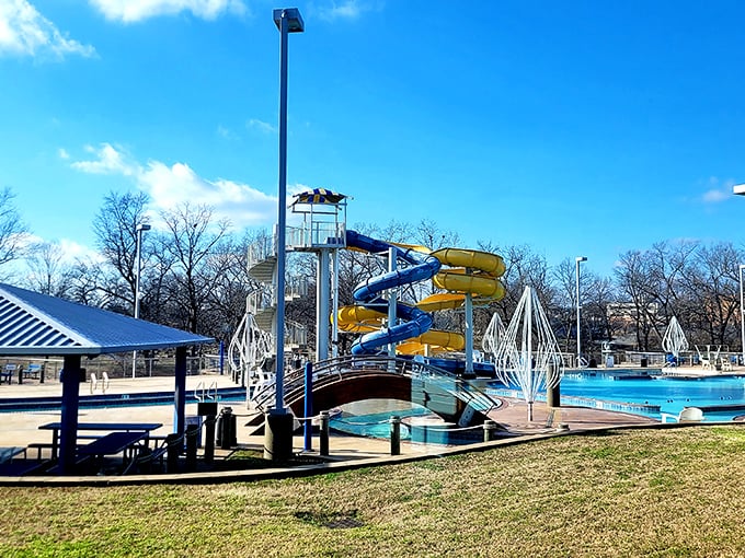 Who needs expensive water parks when Batesville's community pool offers twisty slides and summer splashes at small-town prices?