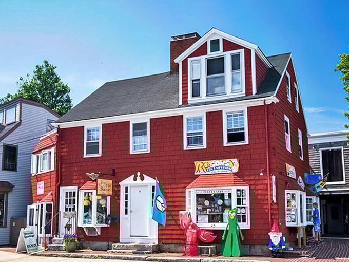 Bearskin Neck stretches into the harbor like a postcard that somehow became a real place you can visit.
