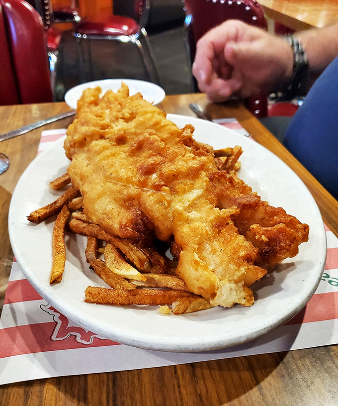 Behold the star attraction! Golden Dawn's beer-battered cod is the Meryl Streep of fish&mdash;consistently excellent and deserving of every accolade.