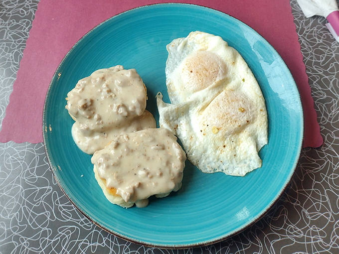 Biscuits smothered in sausage gravy alongside perfectly fried eggs &ndash; the breakfast equivalent of winning the lottery.