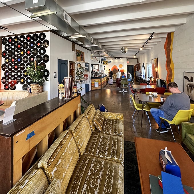 Blue Front Caf&eacute;'s vinyl record wall isn't just decoration &ndash; it's a conversation starter that has launched a thousand "remember when" stories among locals.