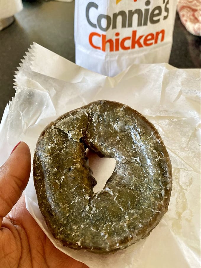 This blueberry donut might not win beauty contests, but its rustic appearance hides a flavor that's caused more Mississippi road trips than Elvis's birthplace.