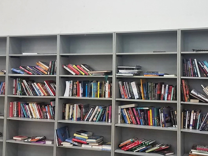 Literary adventures for pocket change. This bookshelf holds everything from beach reads to forgotten classics—intellectual nourishment at fast-food prices.