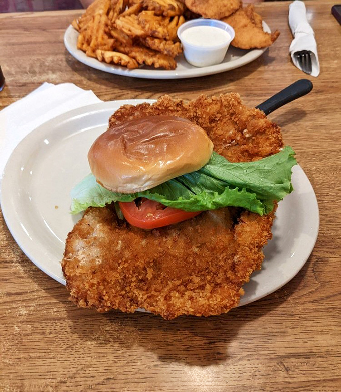 The legendary tenderloin sandwich &ndash; where the meat extends so far beyond the bun it looks like it's trying to escape to neighboring counties.