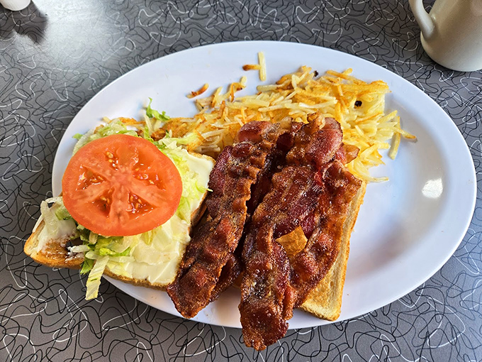 This isn't just a BLT, it's a masterpiece of crispy, salty perfection that makes you question why you'd ever eat anything else.