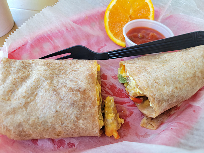 The legendary breakfast burrito in all its glory&mdash;where eggs, cheese, and veggies unite in a tortilla embrace so perfect it should have its own Florida heritage site designation.