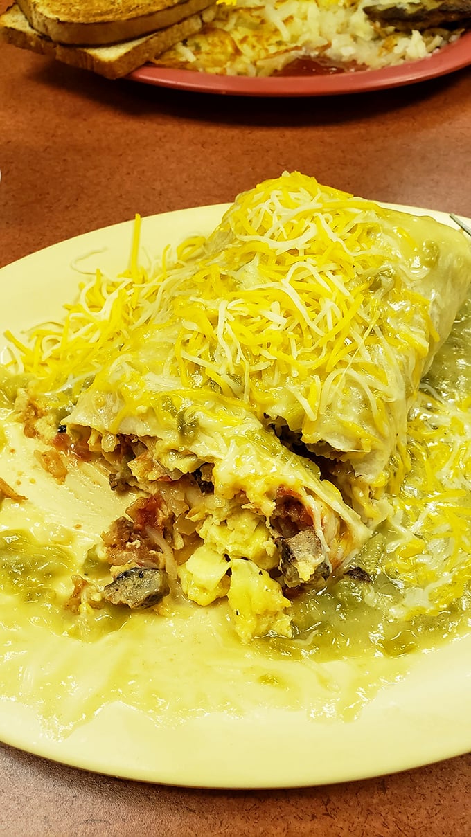 Behold the breakfast burrito in all its cheese-blanketed glory&mdash;a masterpiece that makes mornings worth getting up for.