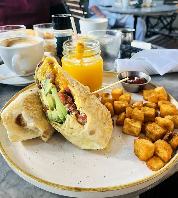 This breakfast burrito doesn't just start your day&mdash;it launches it into the stratosphere with avocado, eggs, and home fries worthy of front-page news.