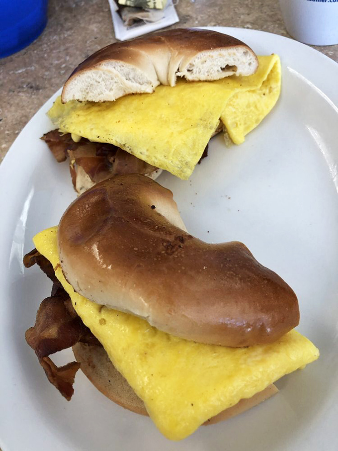 The breakfast sandwich that launched a thousand road trips. That golden egg and toasted bagel combo is what morning glory tastes like.