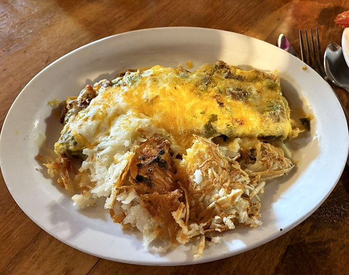 Layers of flavor stacked higher than the nearby Sangre de Cristo mountains. This breakfast enchilada doesn't just satisfy hunger&mdash;it creates memories.