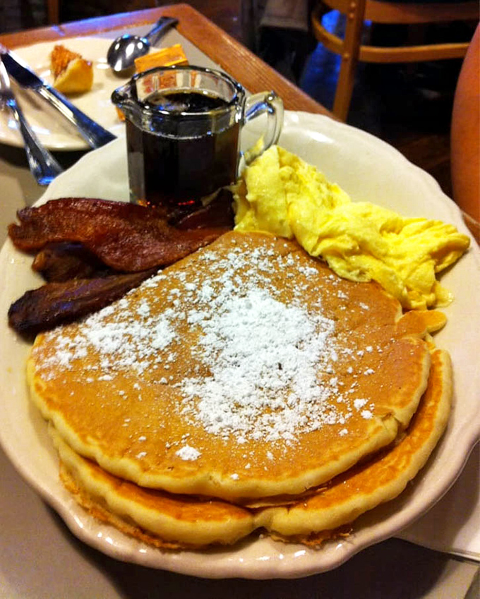 Golden pancakes dusted with powdered sugar, scrambled eggs, bacon, and syrup on standby&mdash;this is what Saturday mornings were invented for, folks.