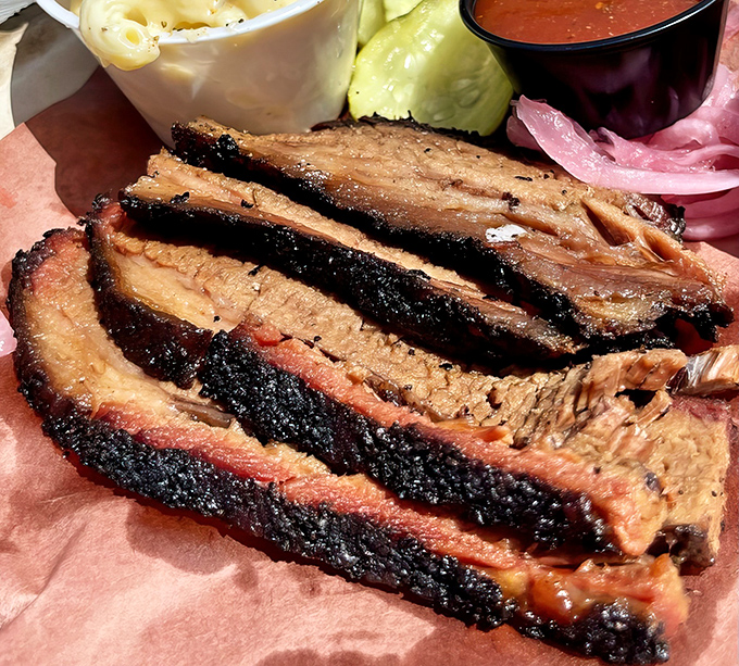 Behold the holy grail of barbecue&mdash;brisket with that perfect pink smoke ring and bark that would make a Texas pitmaster weep with joy.