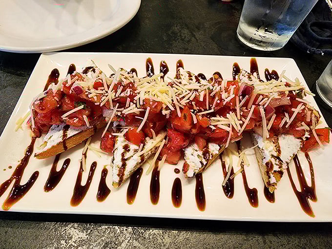 Bruschetta that makes other versions seem like distant, forgotten relatives. Those roasted tomatoes aren't just toppings&mdash;they're the main event.