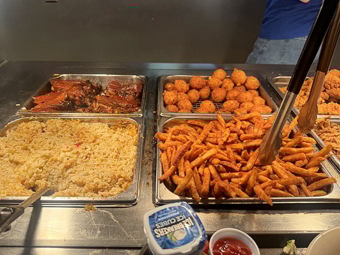 The buffet line at Brown's is where diet plans go to die and food memories are born. Worth every calorie and then some.