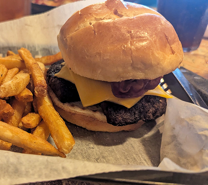 Behold, the burger of your dreams. This isn't fast food&mdash;it's slow food done right, with golden fries standing guard.